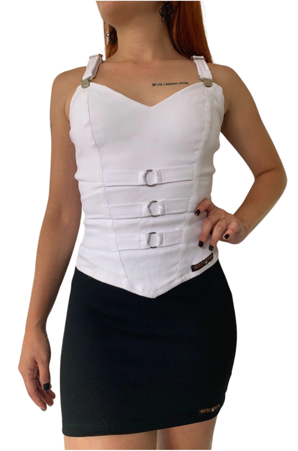 Top Corset White Rings – Loja Poli Rock