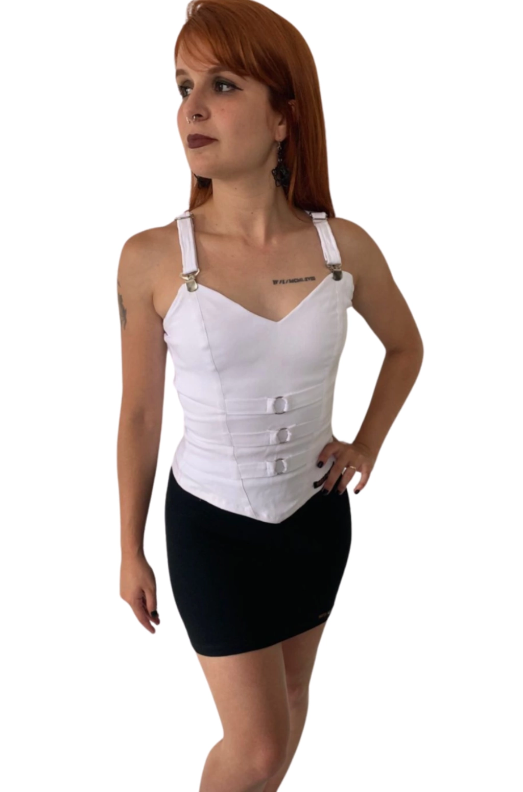 Top Corset White Rings – Loja Poli Rock